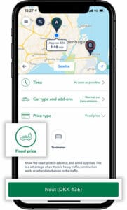 Calculate the price of your taxi ride in the app | TAXA 4x35